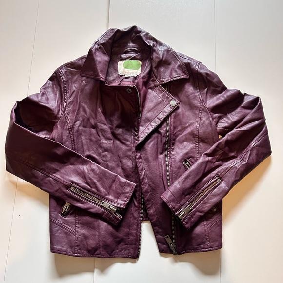 Anthropologie | Jackets & Coats | Anthropologie Deep Purple Leather ...